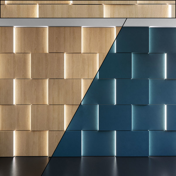 3d akollection mirror wall panels model