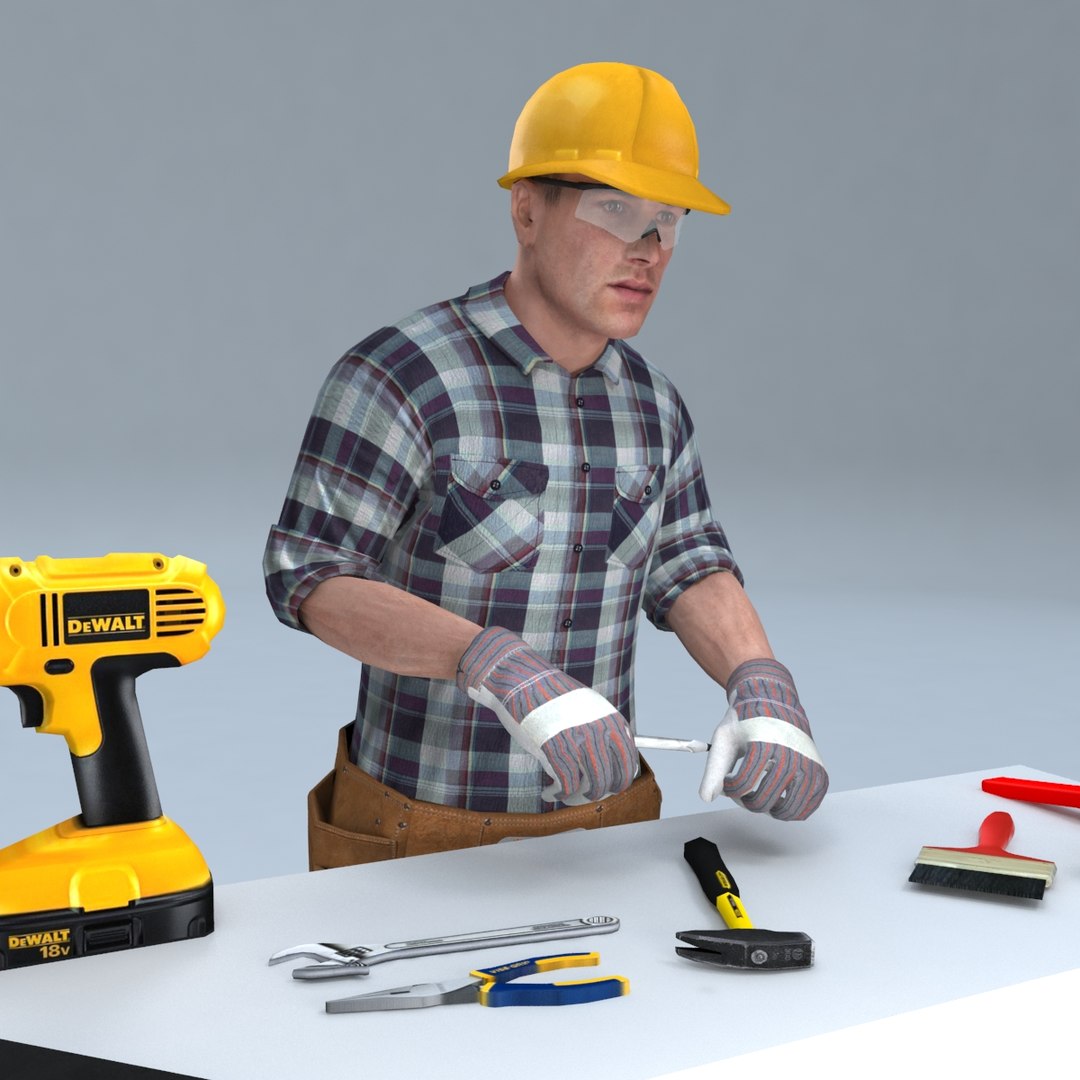 Rigged handyman man 3D - TurboSquid 1499096