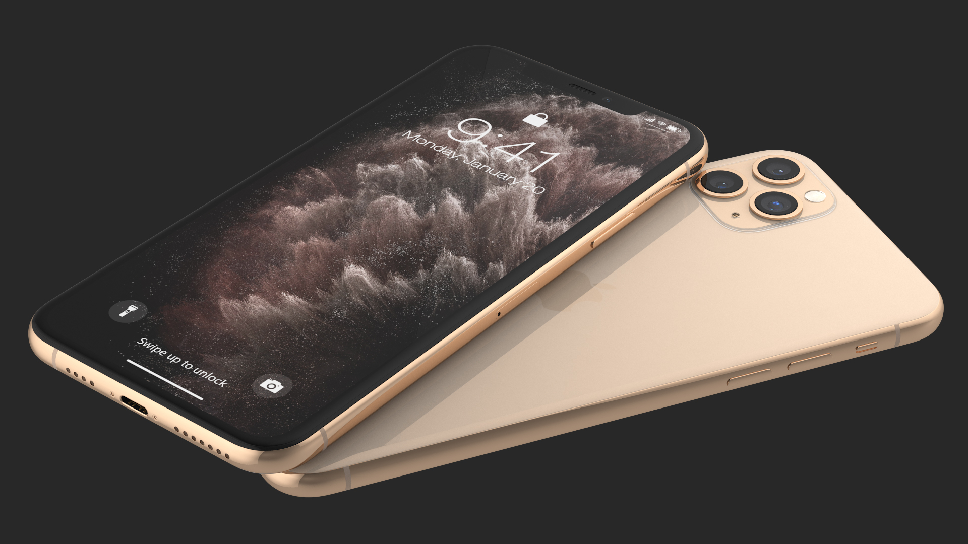 iPhone 11 Pro Max Dourado Modelo 3D - TurboSquid 1499614