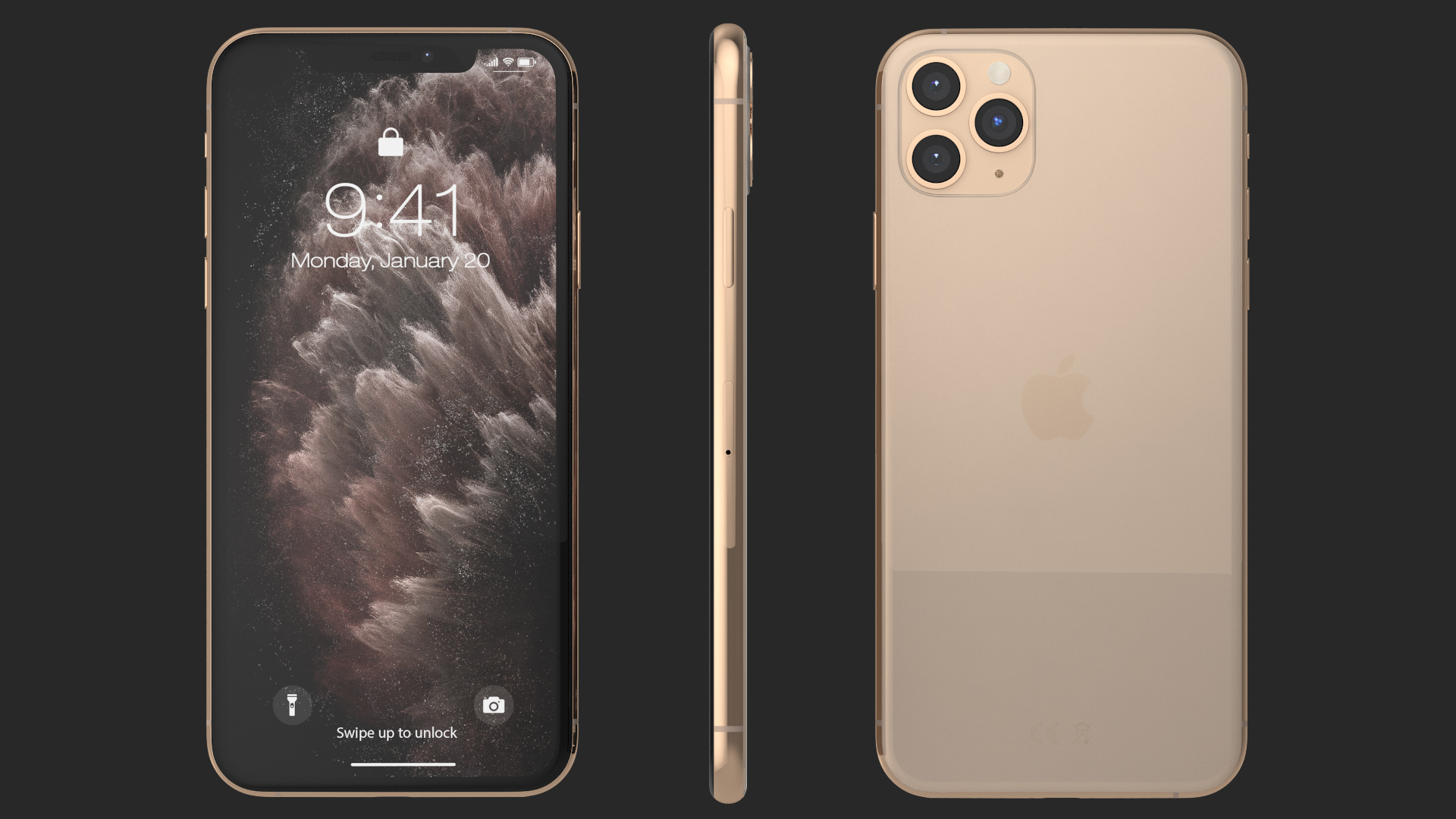 iPhone 11 Pro Max Dourado Modelo 3D - TurboSquid 1499614