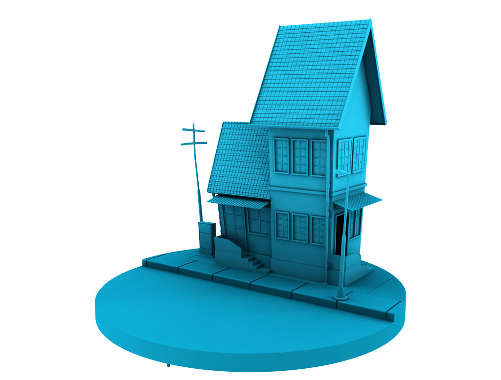 3D distorted house model - TurboSquid 1499699