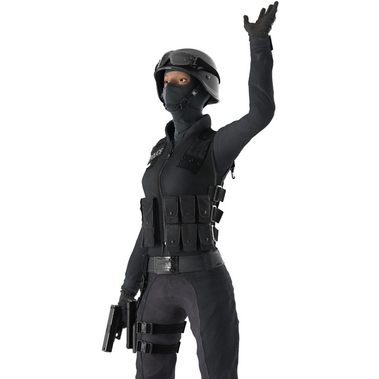 Swat woman afro american model - TurboSquid 1499691