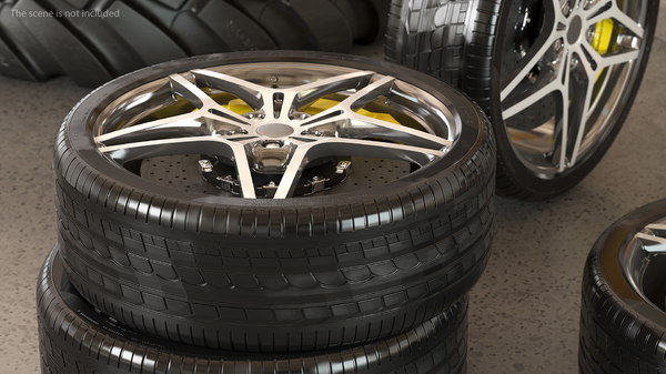 Sports car wheel tire model - TurboSquid 1500063