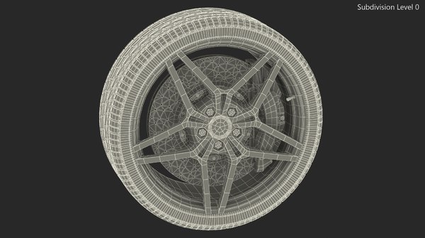 Sports car wheel tire model - TurboSquid 1500063