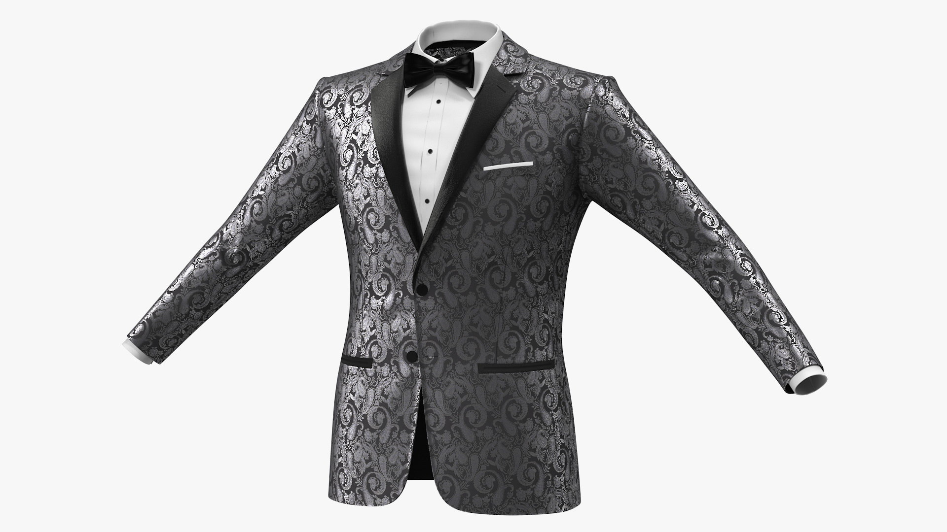 Patterned tuxedo jacket 3D model - TurboSquid 1500058