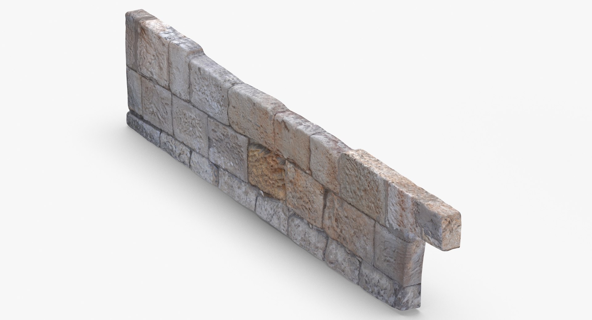 Stone wall foundation 01 model - TurboSquid 1500334