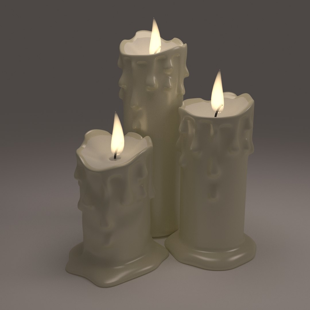 Melted candles model - TurboSquid 1500456