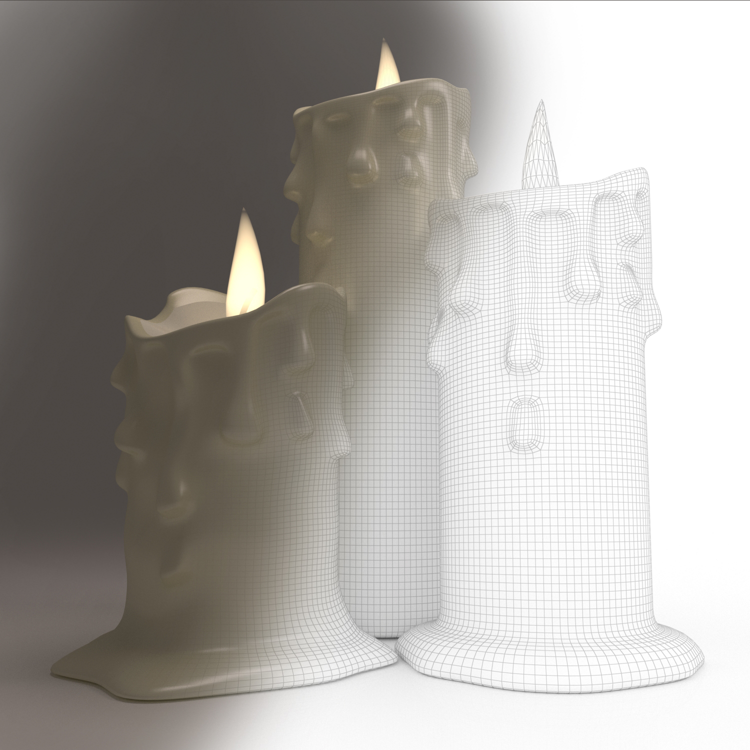 Melted candles model - TurboSquid 1500456