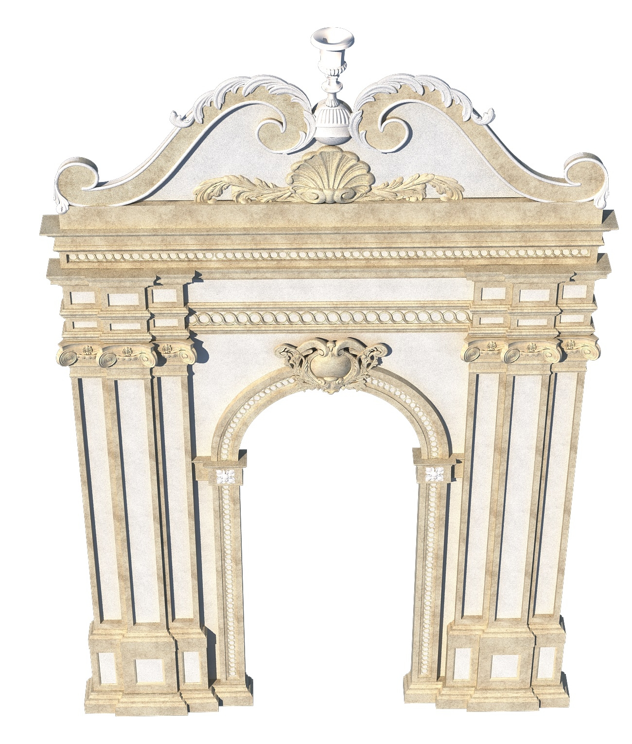 Classic gate architectural 3D model - TurboSquid 1500905