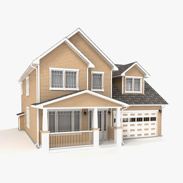 two-story cottage 3d model