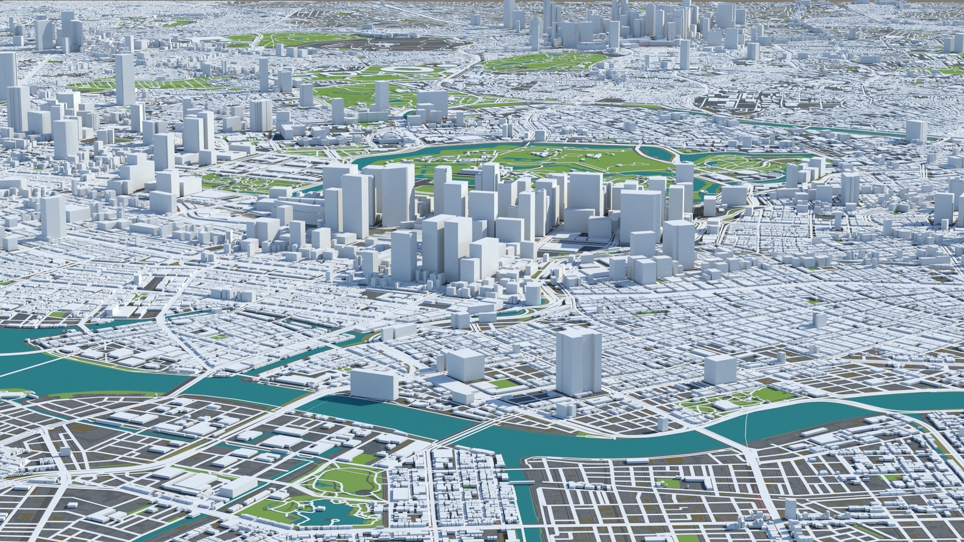 Tokyo 3D Stadt - 100 km 3D-Modell - TurboSquid 1457759