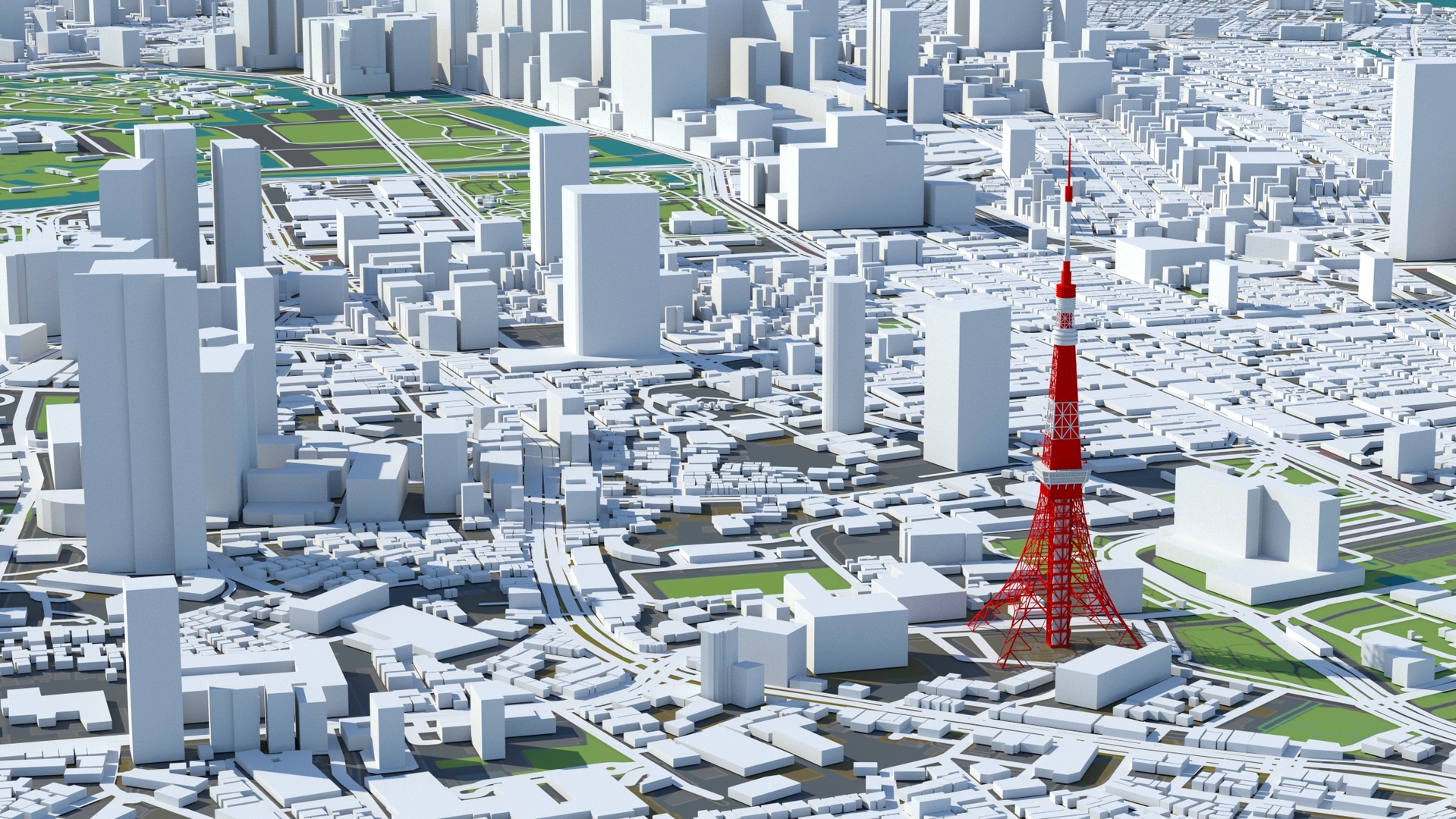 Tokyo 3D Stadt - 100 km 3D-Modell - TurboSquid 1457759
