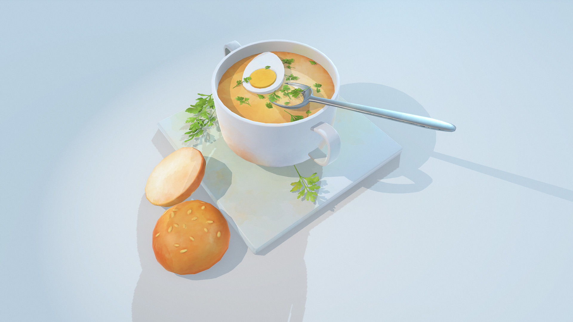 3D stylized soup bowl model - TurboSquid 1502277