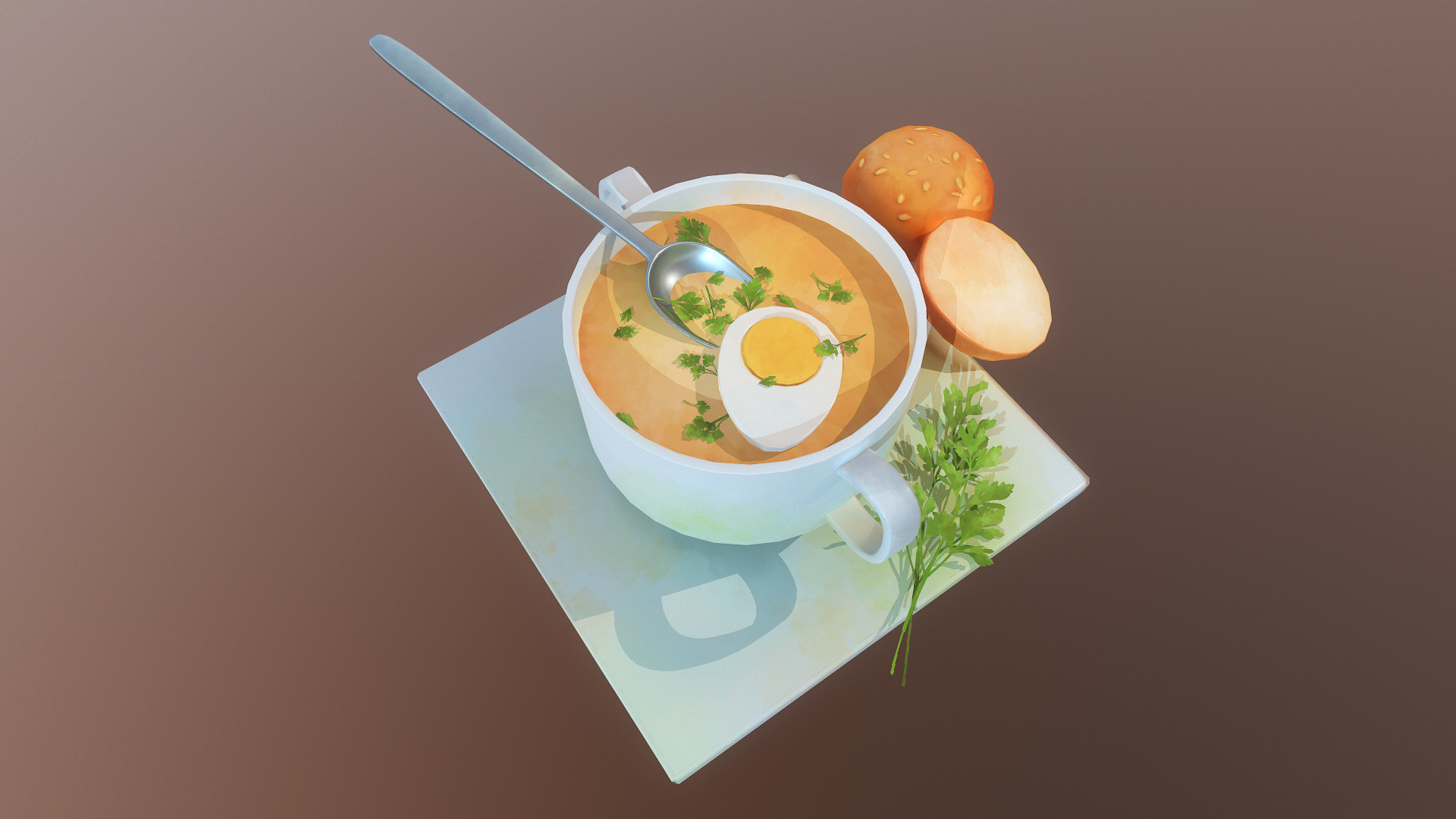 3D stylized soup bowl model - TurboSquid 1502277