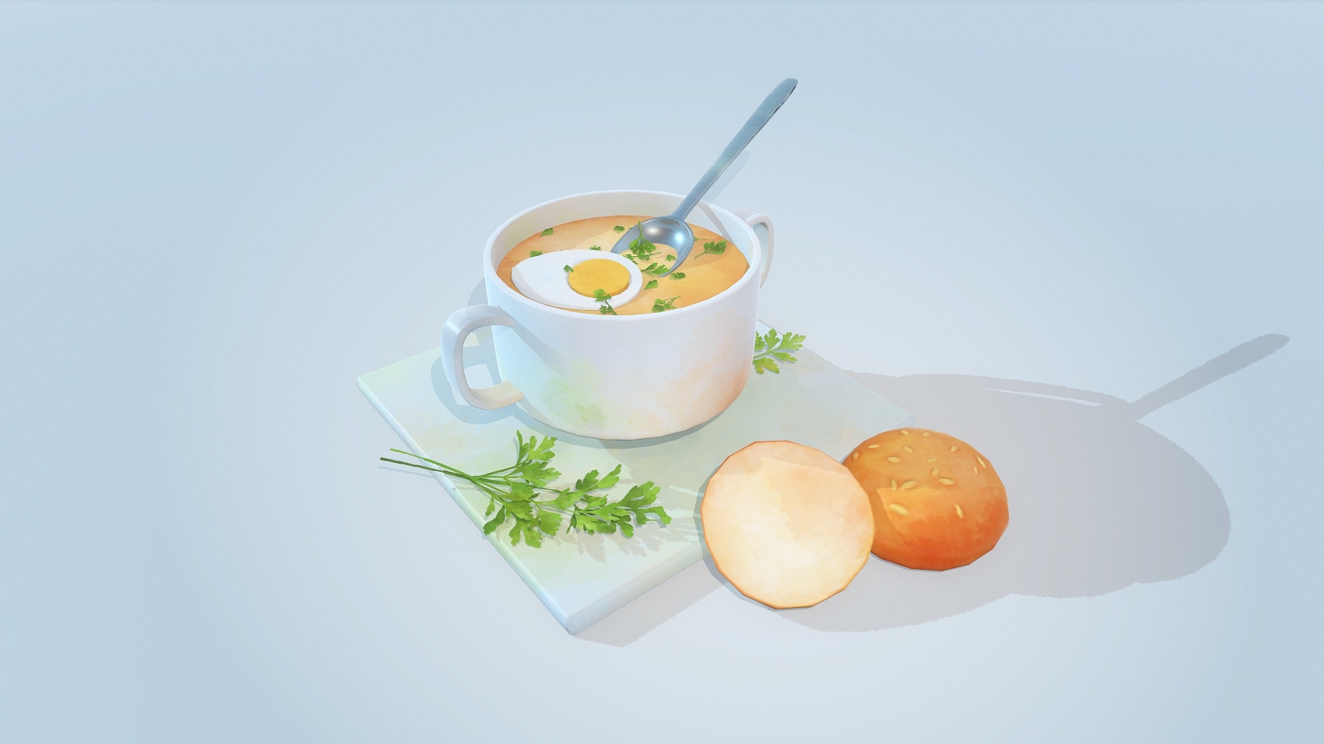 3D stylized soup bowl model - TurboSquid 1502277