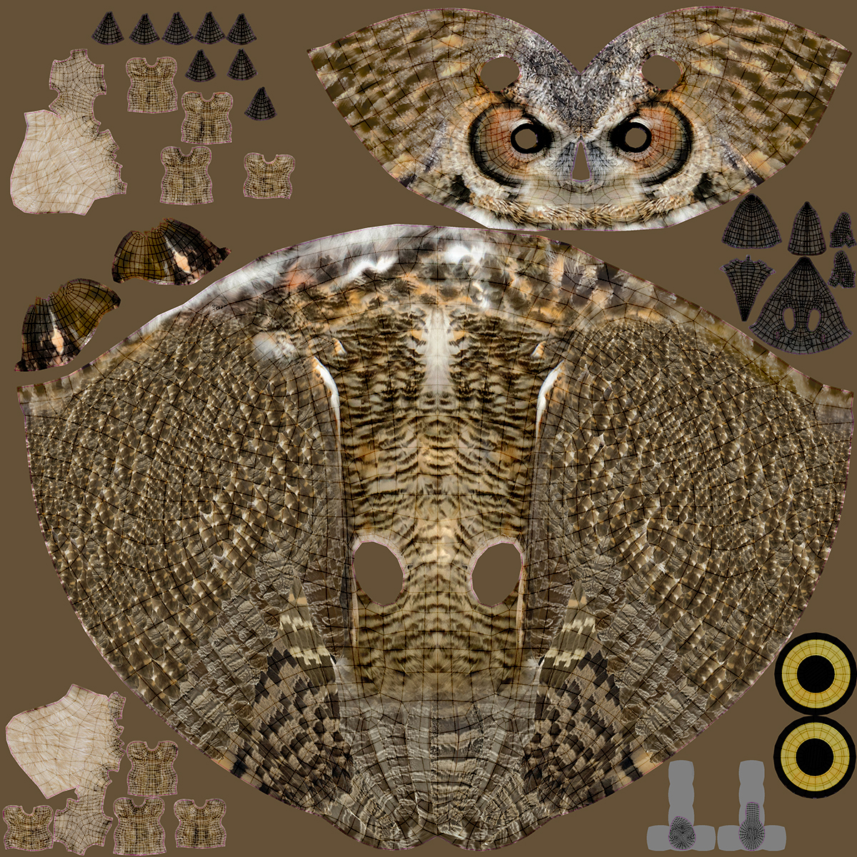 Great owl bird 3D model - TurboSquid 1502361