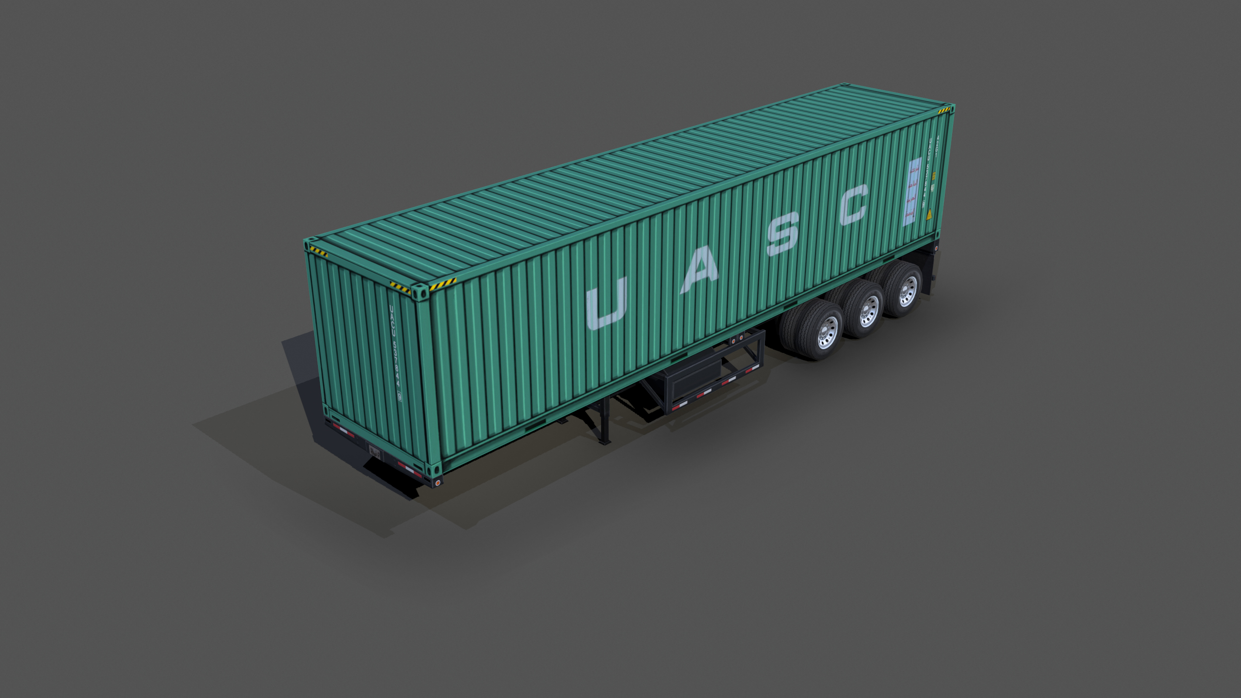 Container 40ft chassis trailer 3D model - TurboSquid 1502730