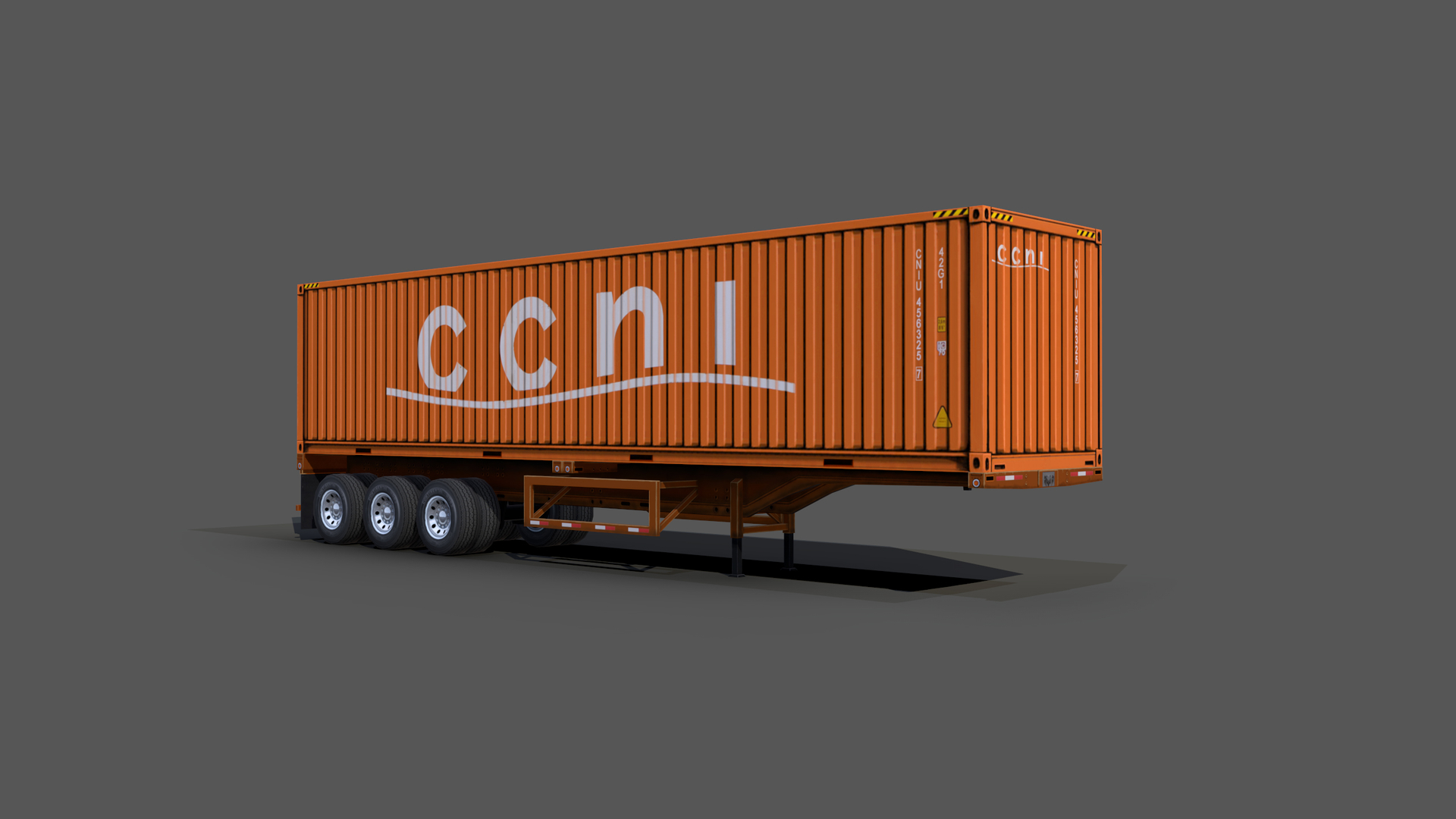 Container 40ft chassis trailer 3D model - TurboSquid 1502730