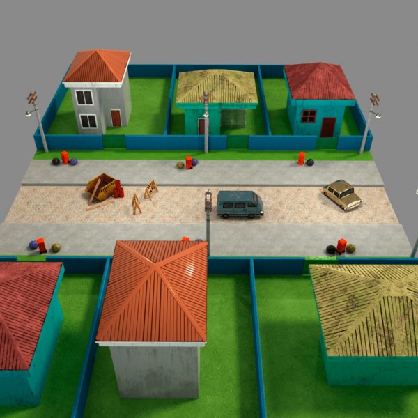 Modular city neighborhood 3D model - TurboSquid 1502930