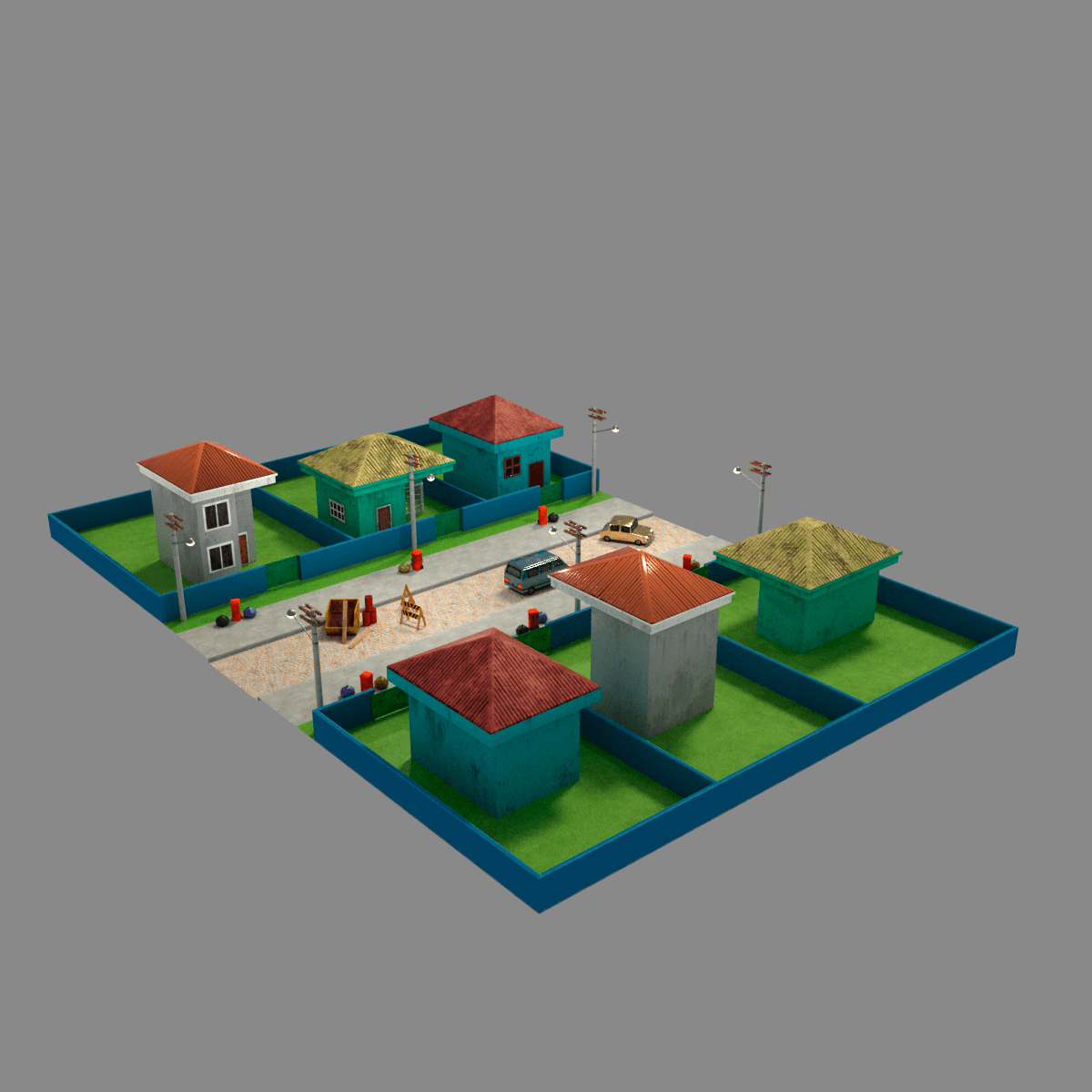 Modular city neighborhood 3D model - TurboSquid 1502930