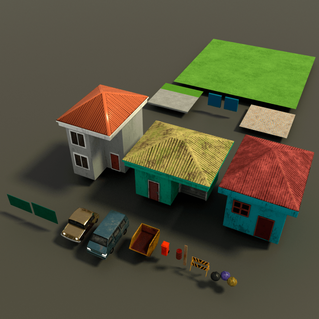 Modular city neighborhood 3D model - TurboSquid 1502930