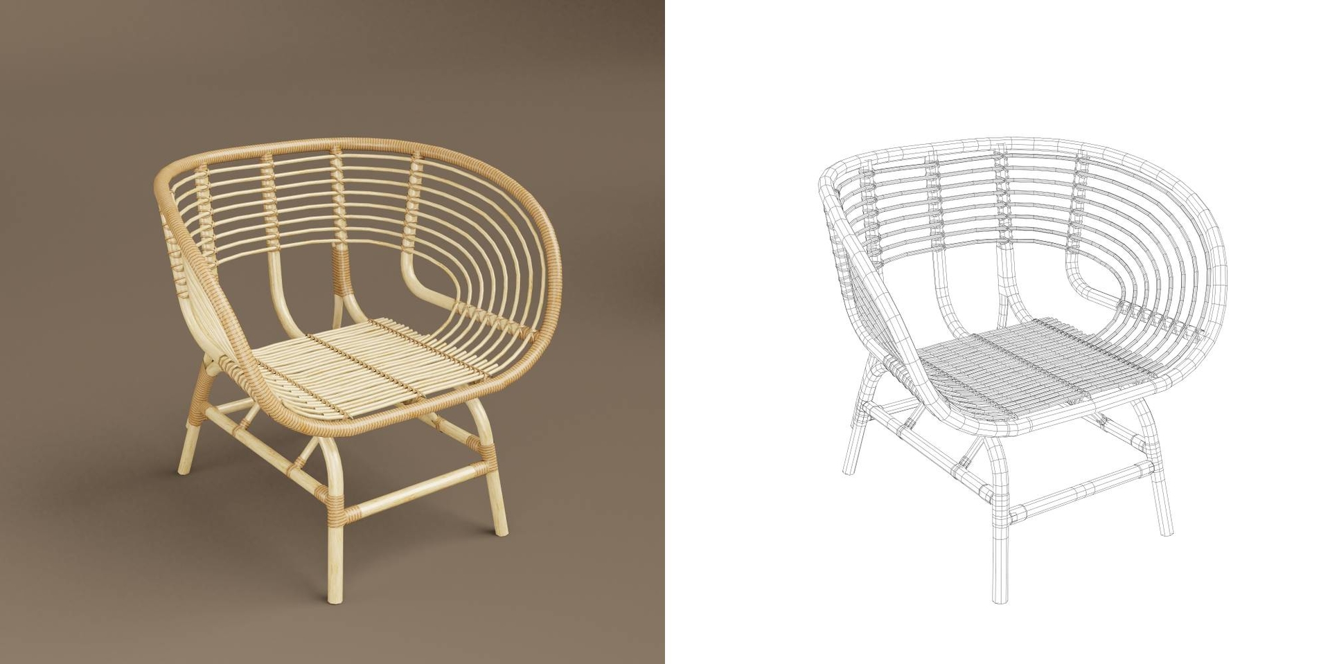 Free wicker set seats 3D model - TurboSquid 1503024