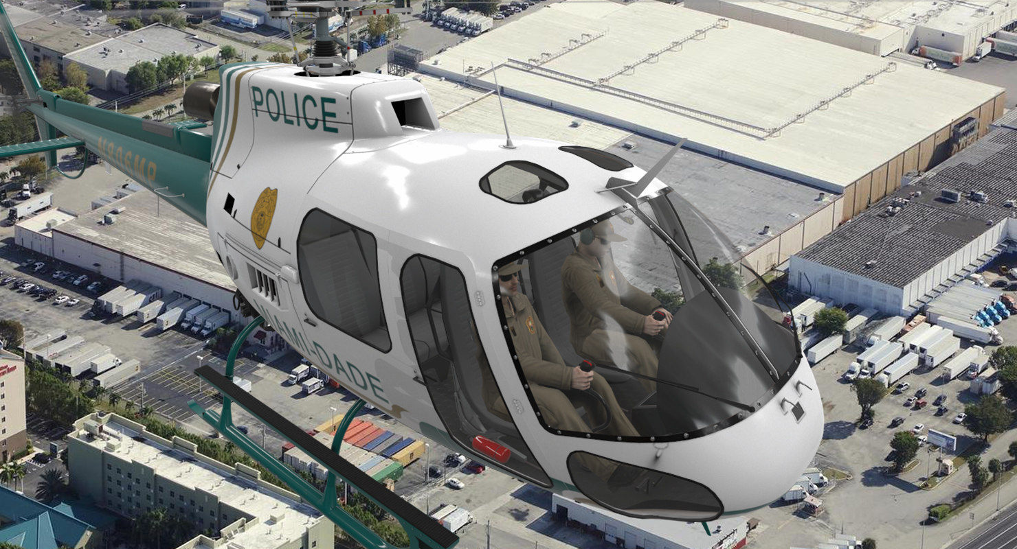 Helicopter as-350 miami dade model - TurboSquid 1503128