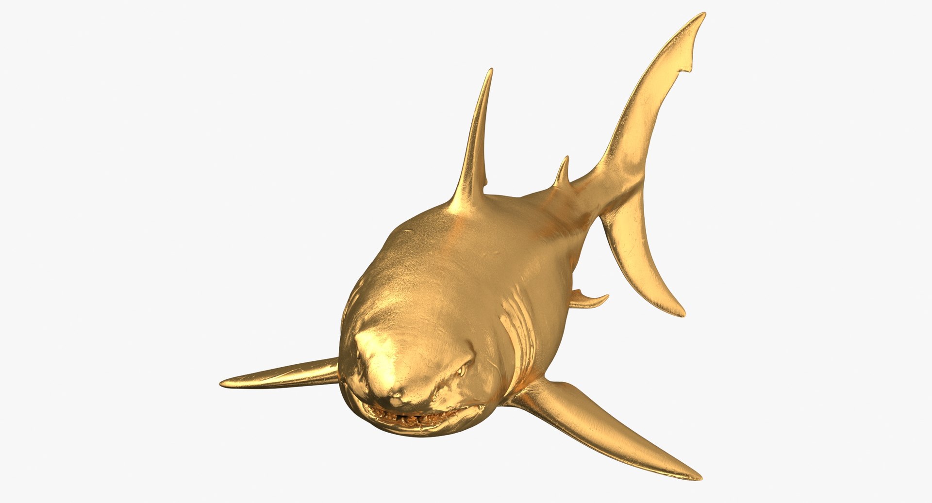 Great white shark gold model - TurboSquid 1503284