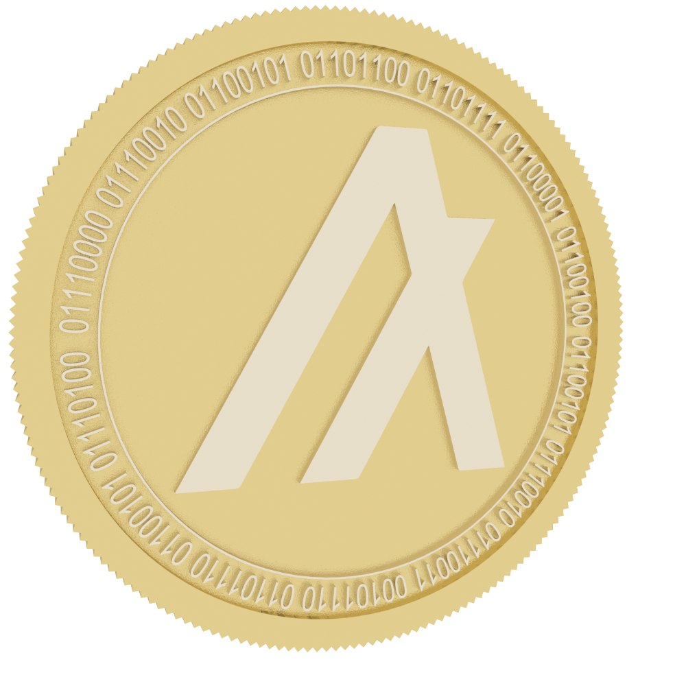 Algorand gold coin 3D - TurboSquid 1492924