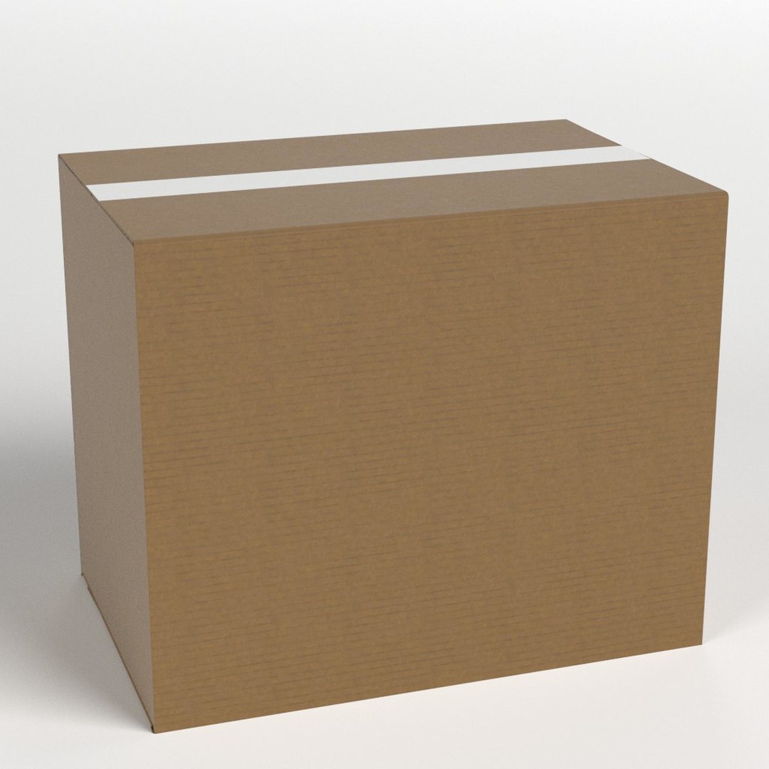 Closed cardboard box 3D model - TurboSquid 1503453