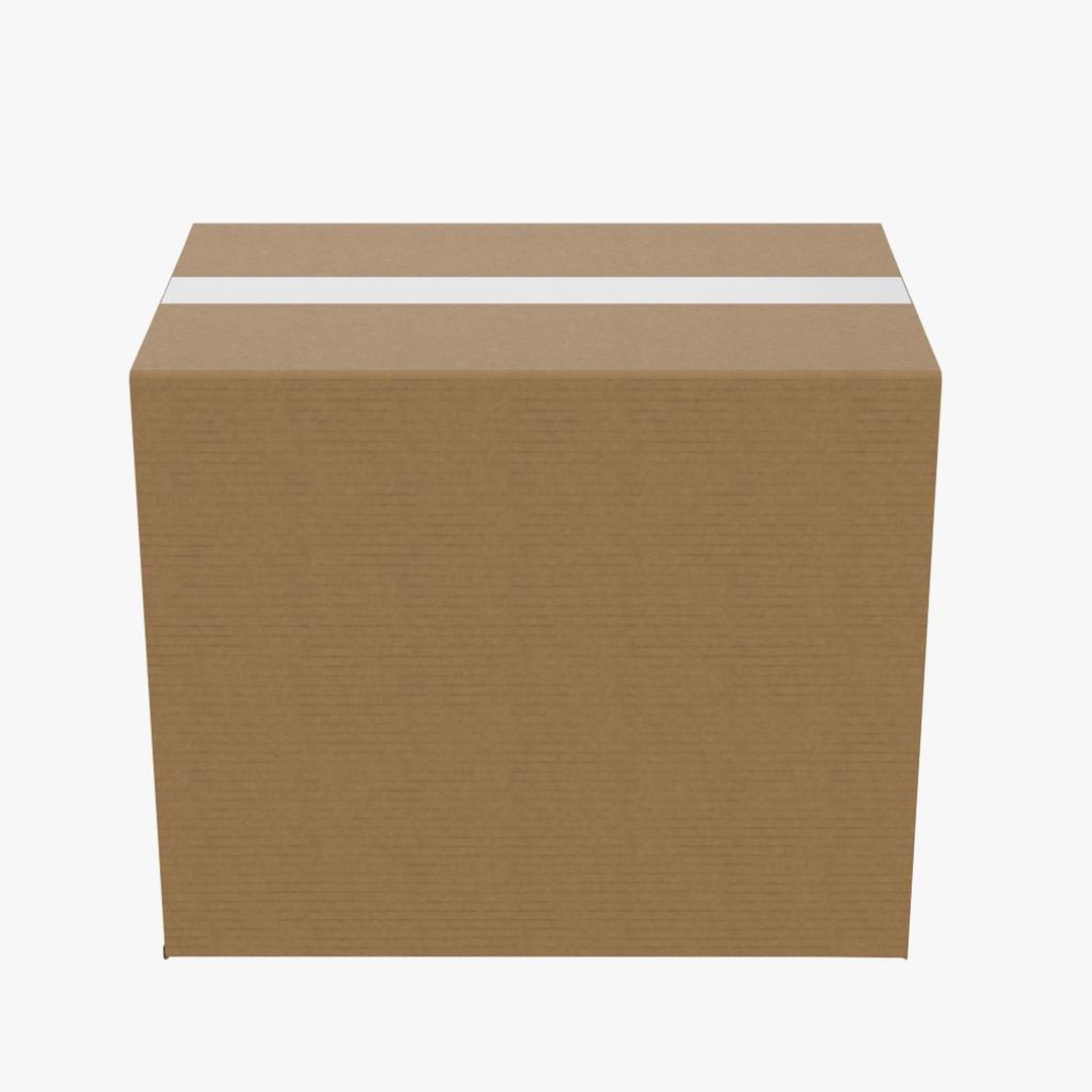 Closed cardboard box 3D model - TurboSquid 1503453