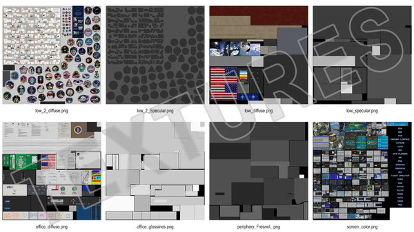 modèle 3D de Centre spatial de la salle de contrôle de mission de la ...