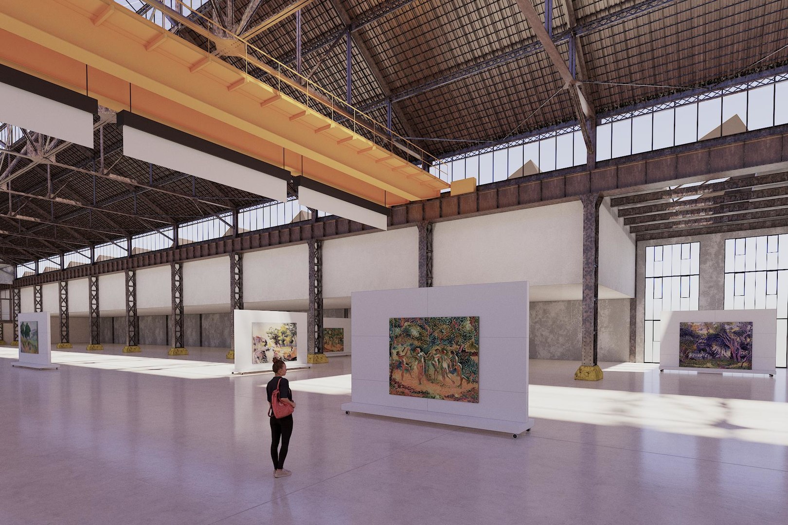 Art gallery interior old warehouse 3D model - TurboSquid 1504203