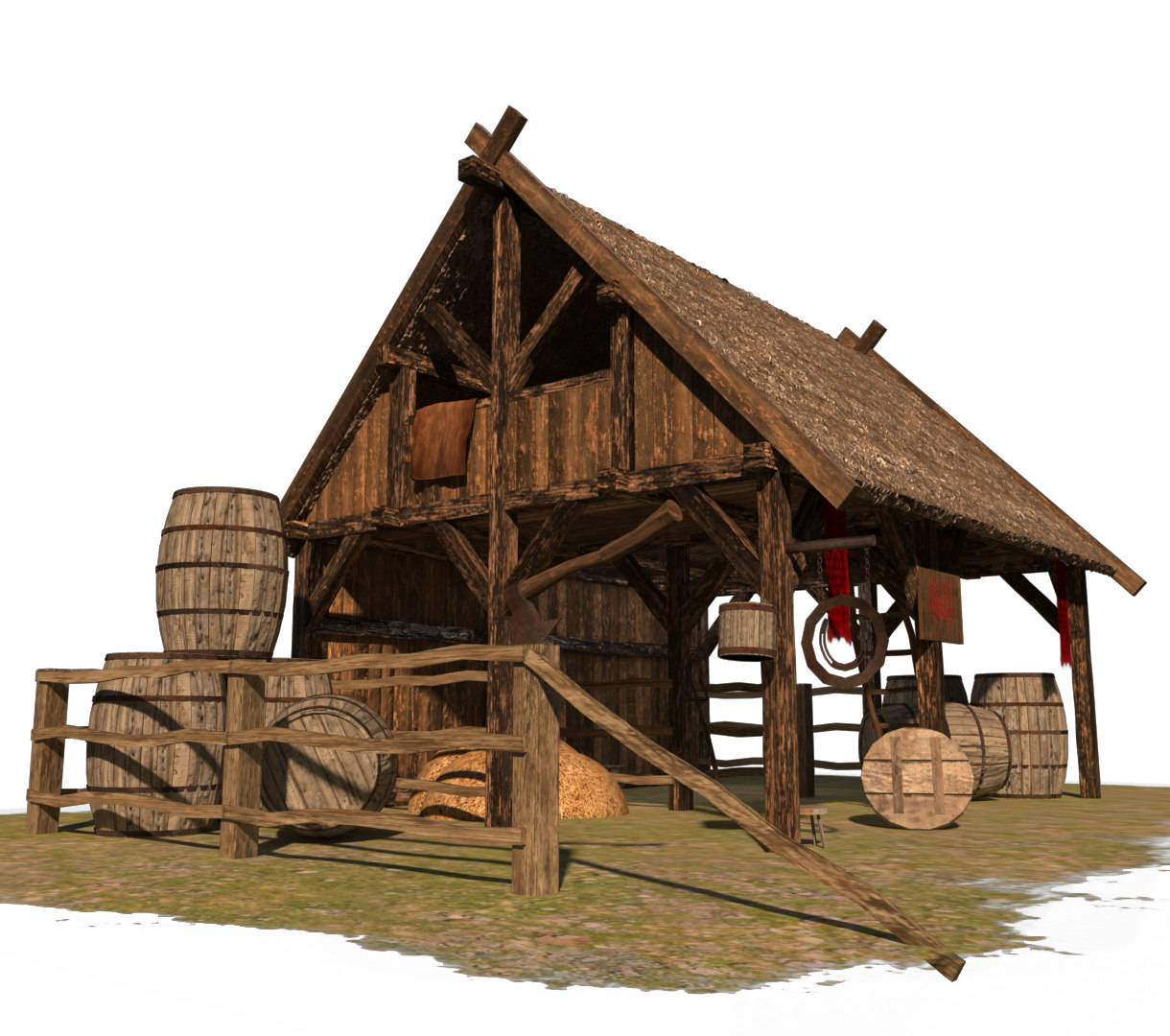 3D medieval viking stable - TurboSquid 1505005