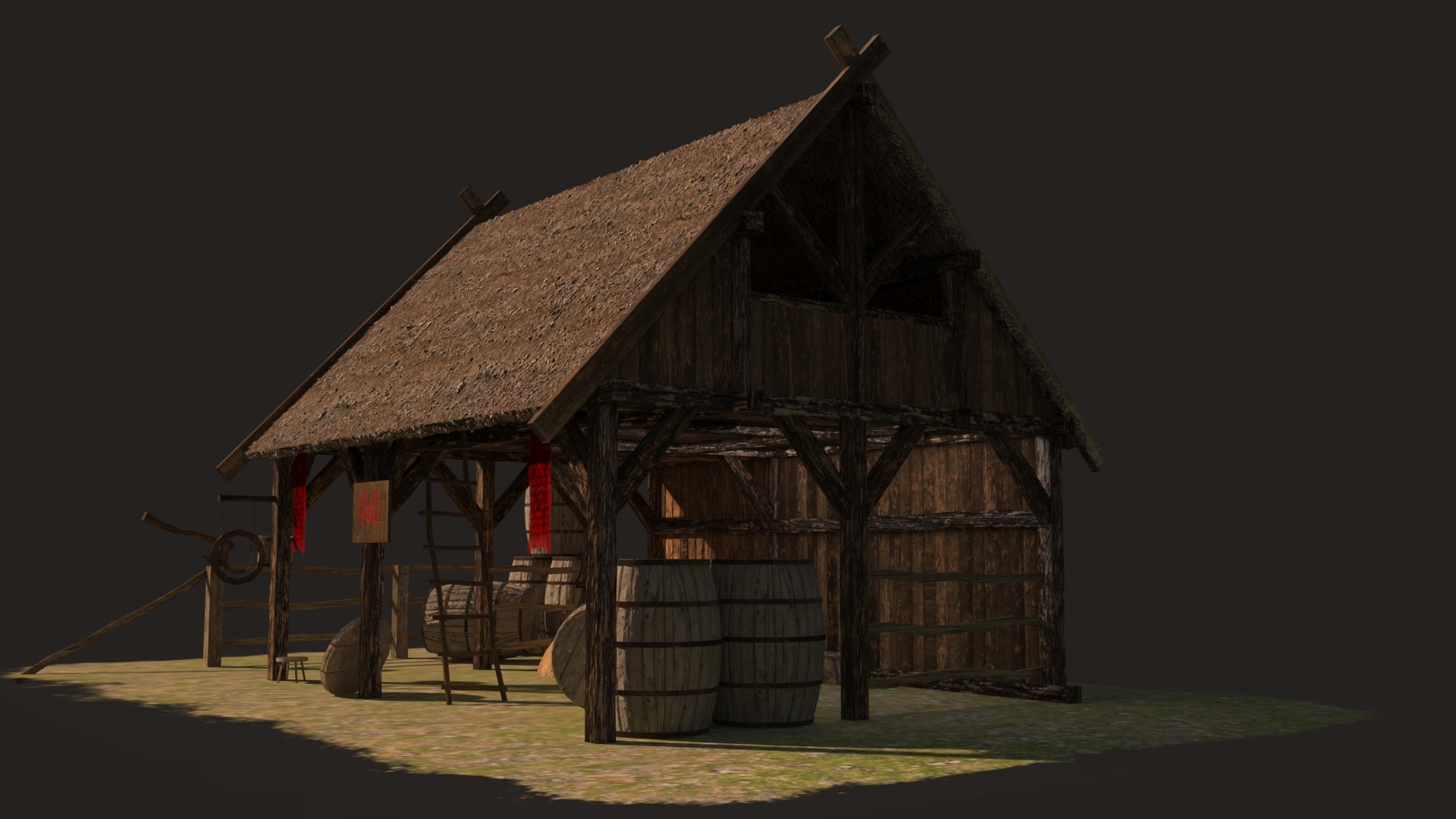 3D medieval viking stable - TurboSquid 1505005