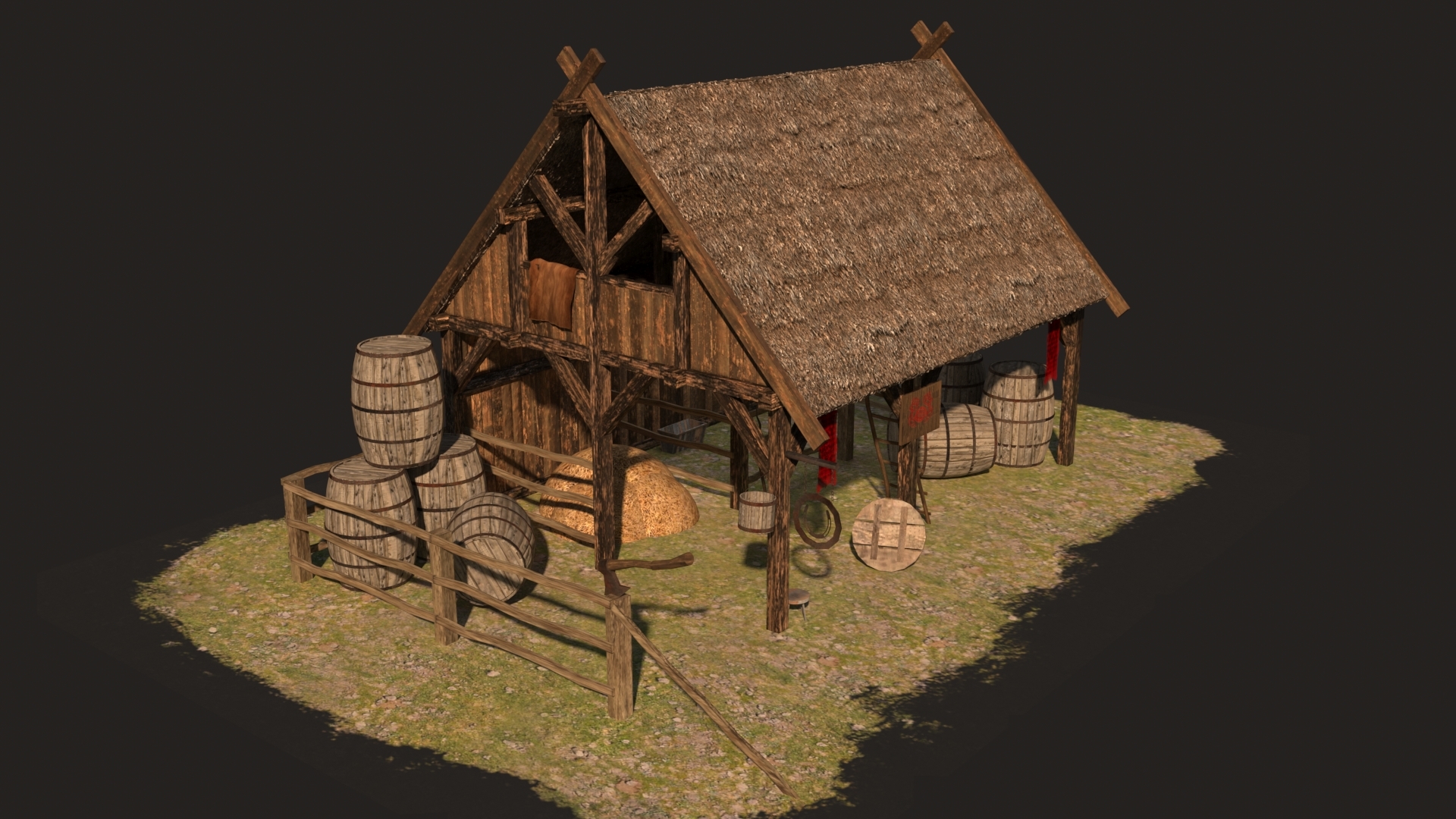 3D medieval viking stable - TurboSquid 1505005