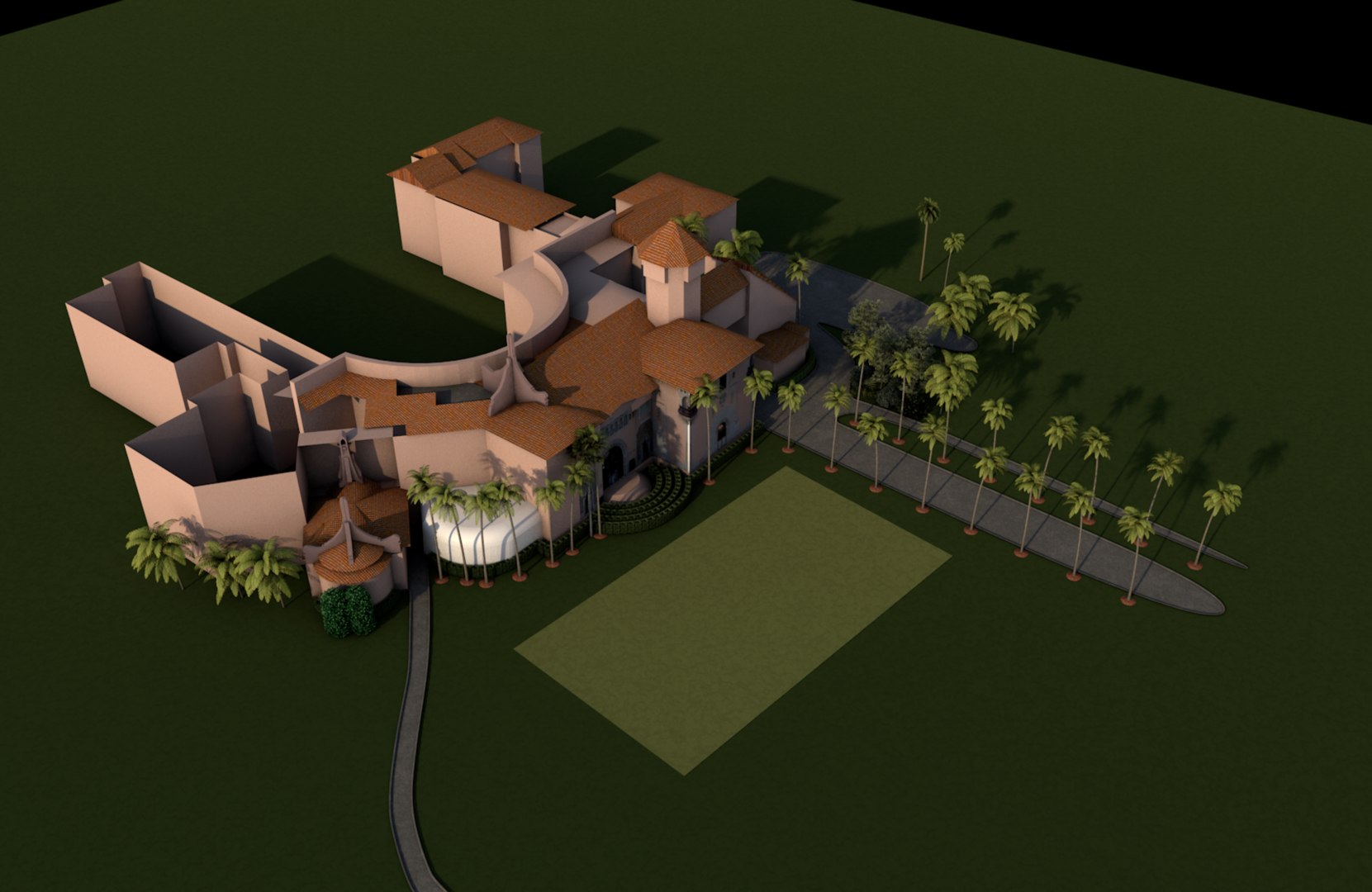 Resort mar-a-lago house building 3D model - TurboSquid 1505314