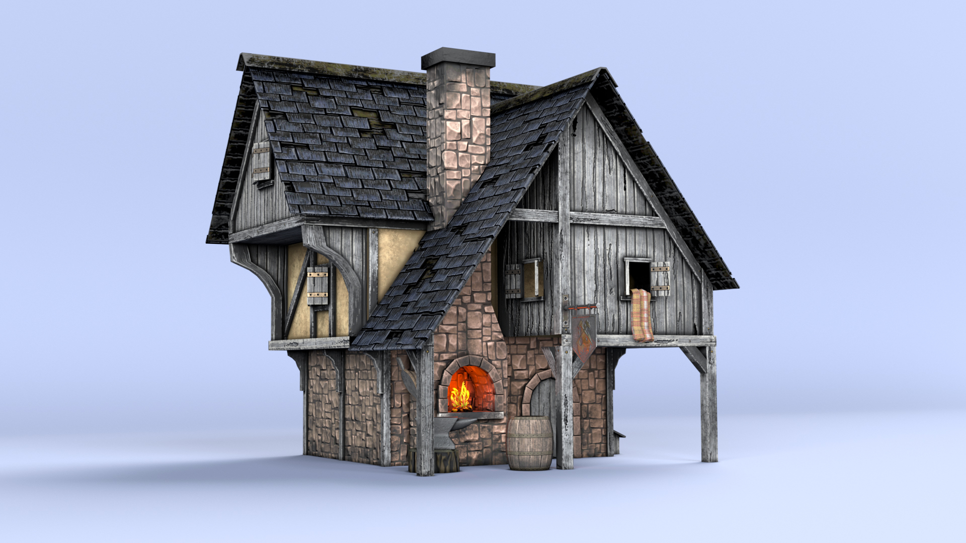 Medieval blacksmith forge model - TurboSquid 1505362