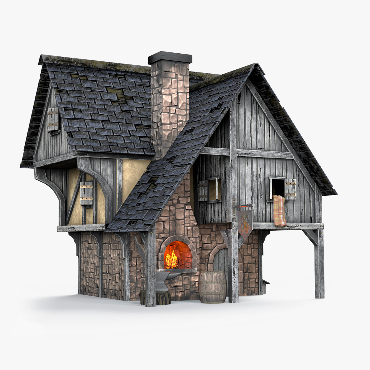 Medieval blacksmith forge model - TurboSquid 1505362