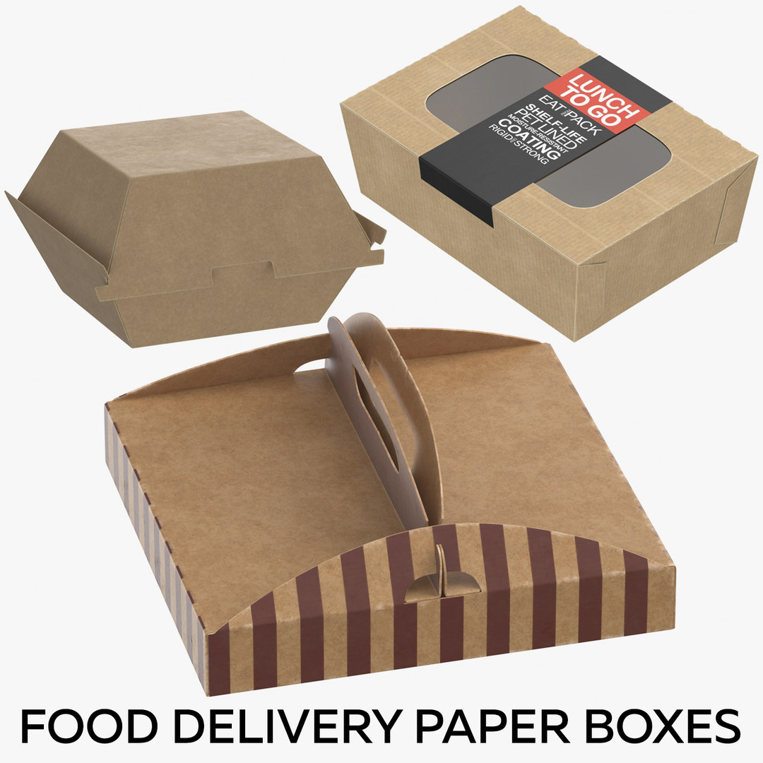 Food delivery paper boxes 3D model - TurboSquid 1505569