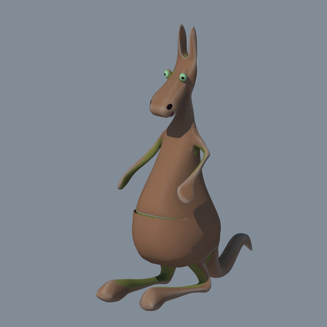 3D kangaroo cartoon toon - TurboSquid 1505659