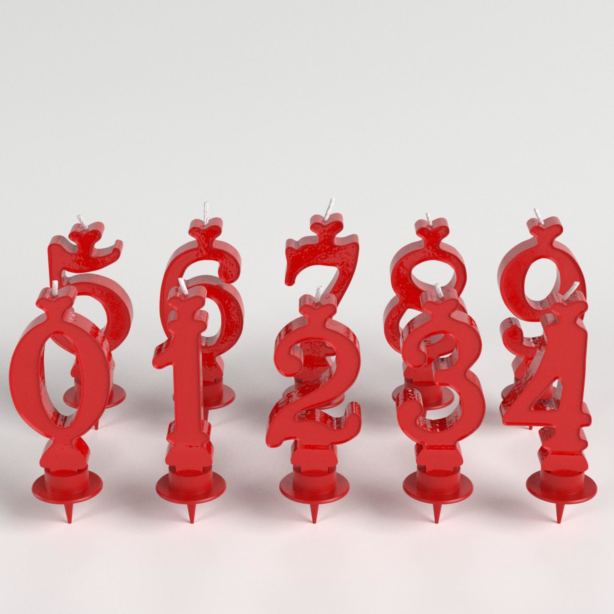 Number candles cakes 3D model - TurboSquid 1505692