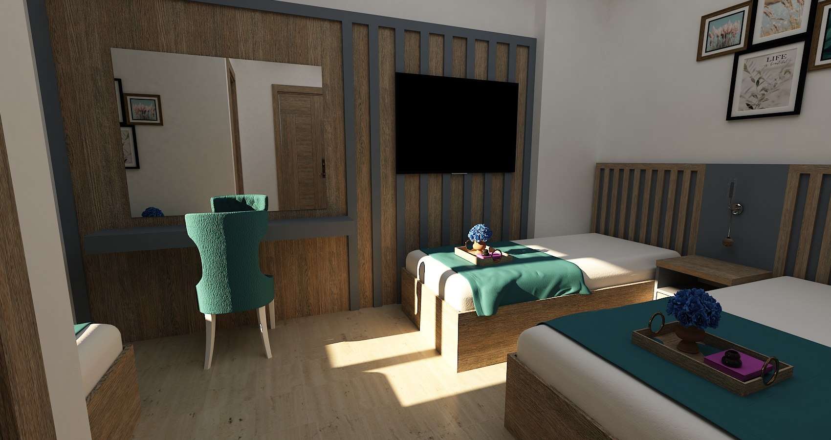 Hotel room model - TurboSquid 1505716