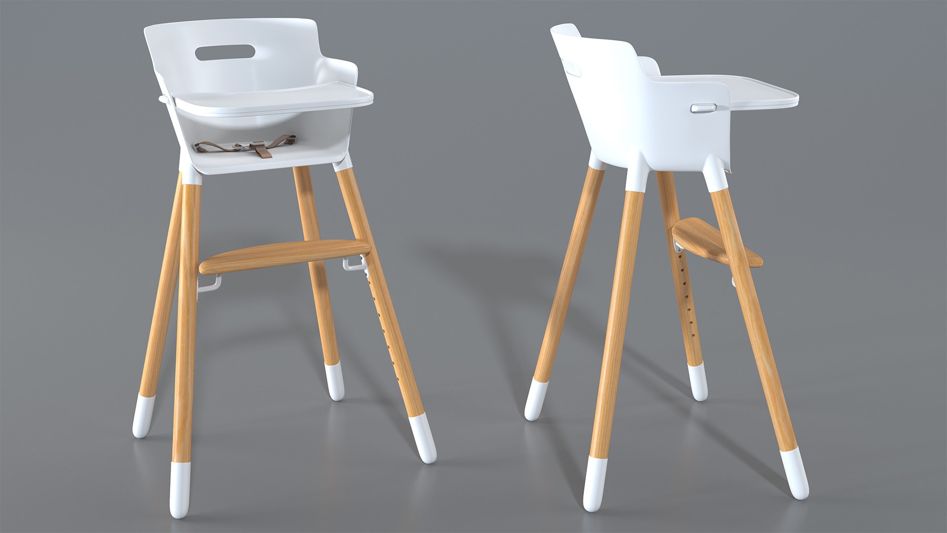 Wooden adjustable baby chair 3D model - TurboSquid 1506143