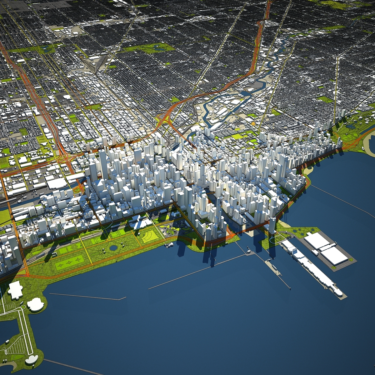 3D model chicago skyline - TurboSquid 1506068