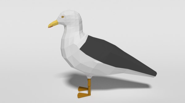 modèle 3D de Mouette Cartoon Low Poly - TurboSquid 1506194