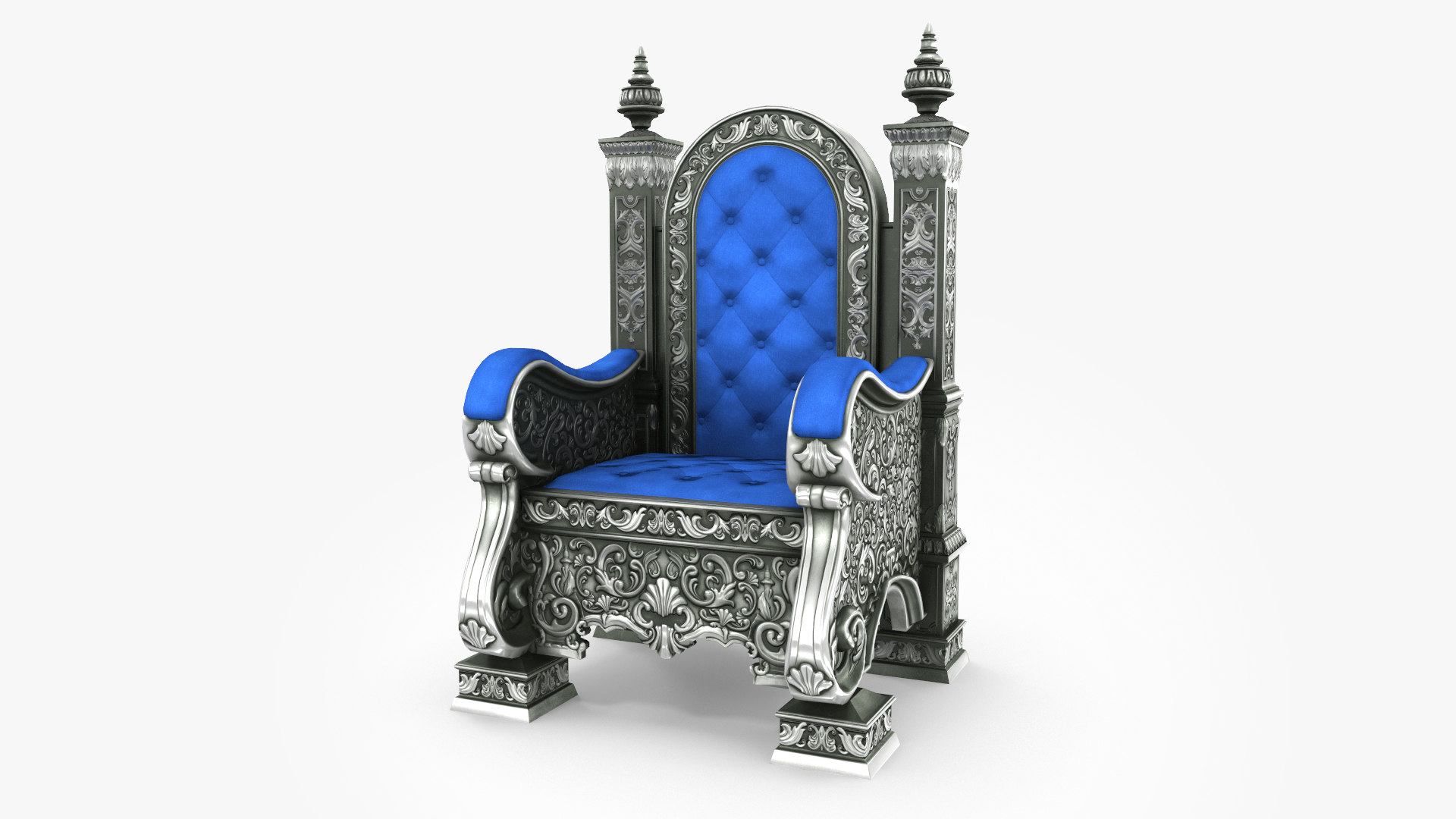 3D silver throne - TurboSquid 1506365