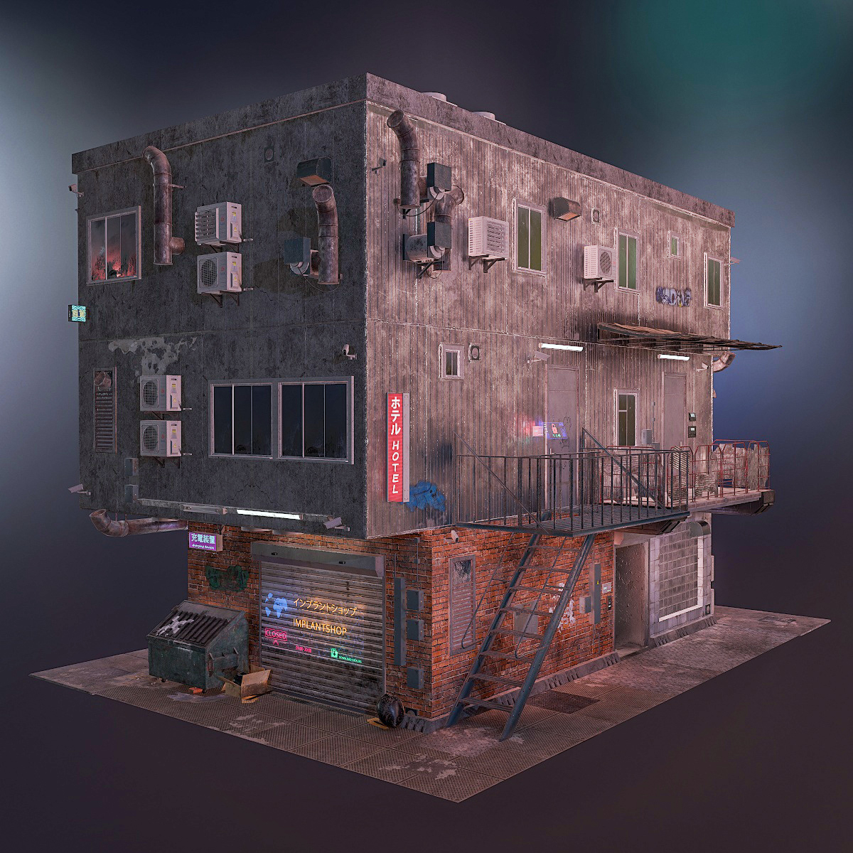 Cyberpunk house model - TurboSquid 1506366
