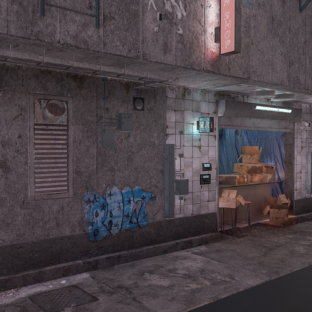 Cyberpunk house model - TurboSquid 1506366