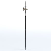 weapon set halberd pistol 3d model